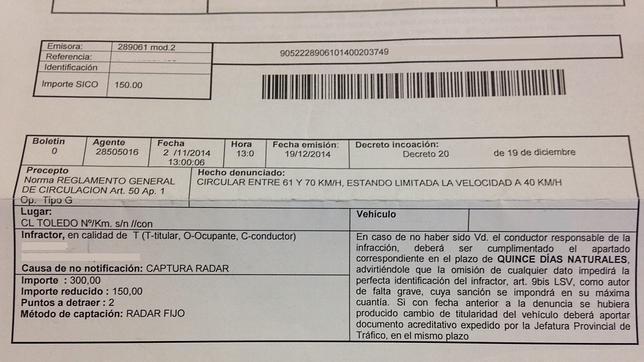 Las multas salvajes de Parla: 300 euros por conducir a 61 km/h en una ...